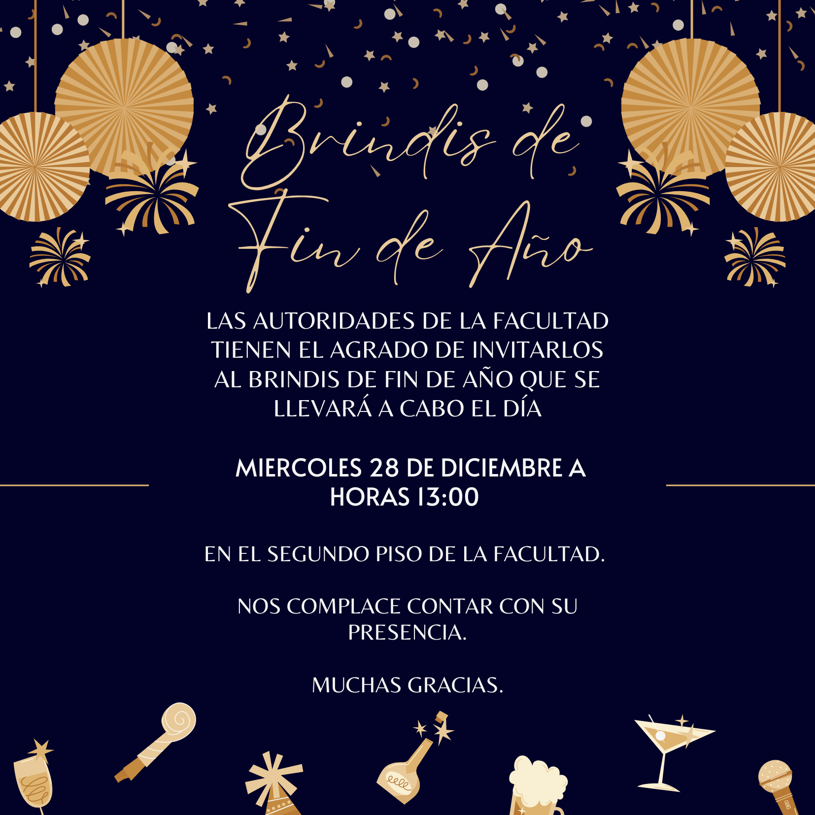 Invitación a Brindis de Fin de Año 2022